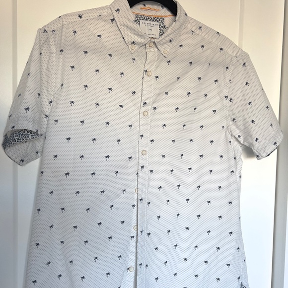 Cactus | Shirts | Cactus White And Black Palm Print Mens Shirt | Poshmark